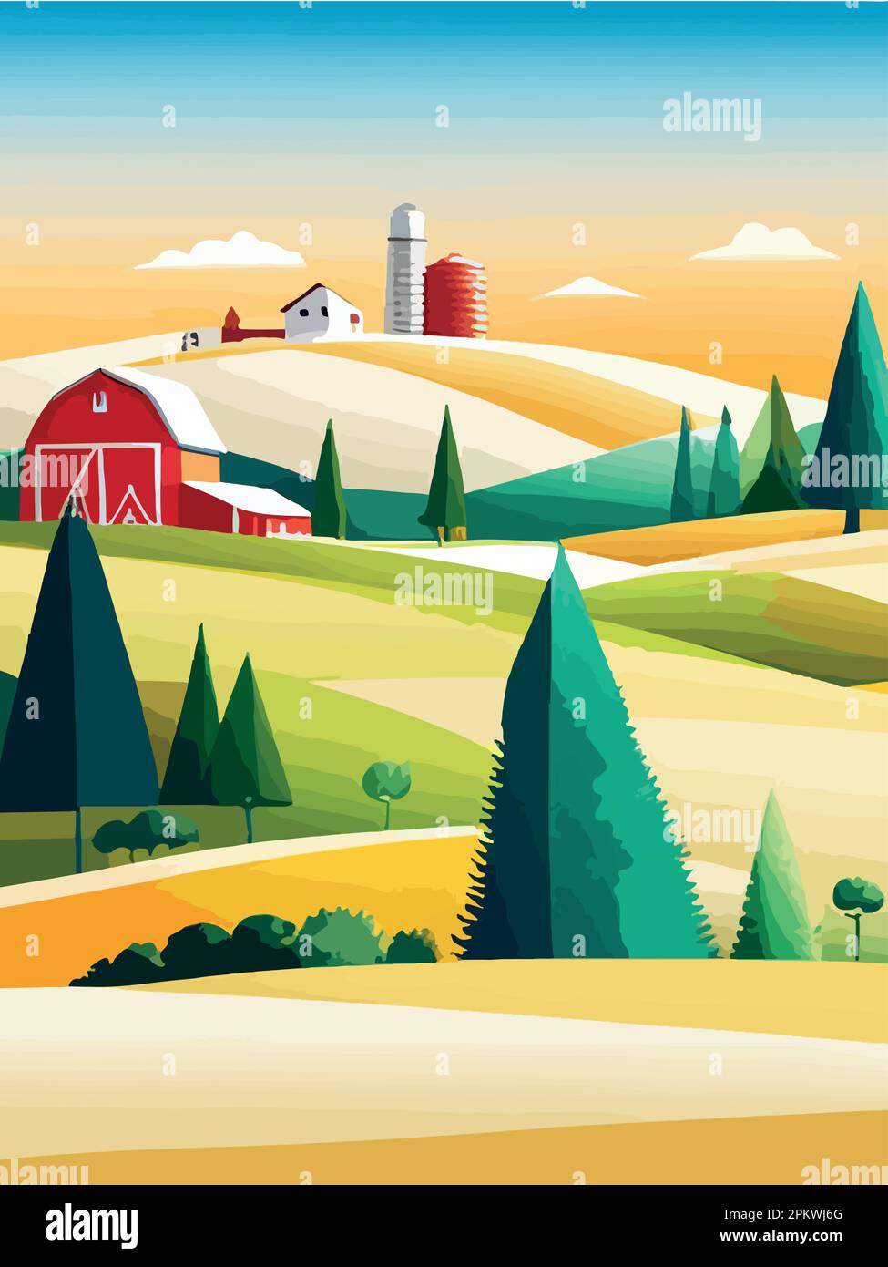 Aerial vegetable farm field Stock Vector Images - Alamy