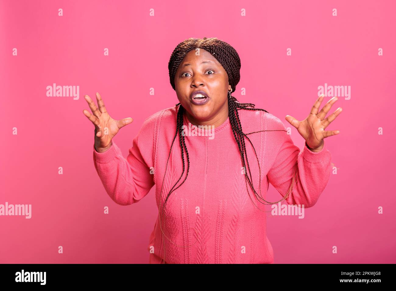 African american model feeling frustrated and aggressive while posing ...