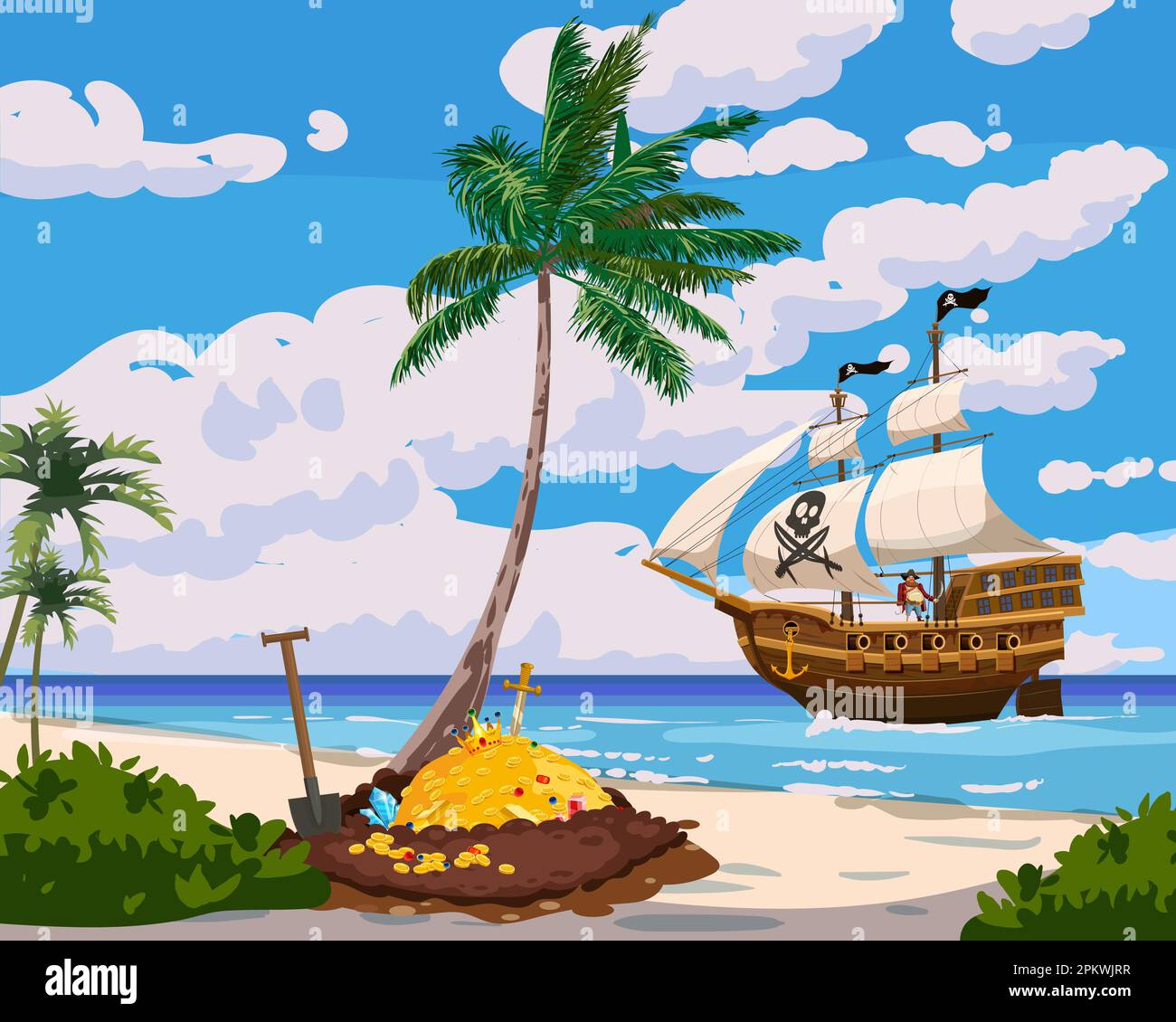 Golden galleon Stock Vector Images - Alamy