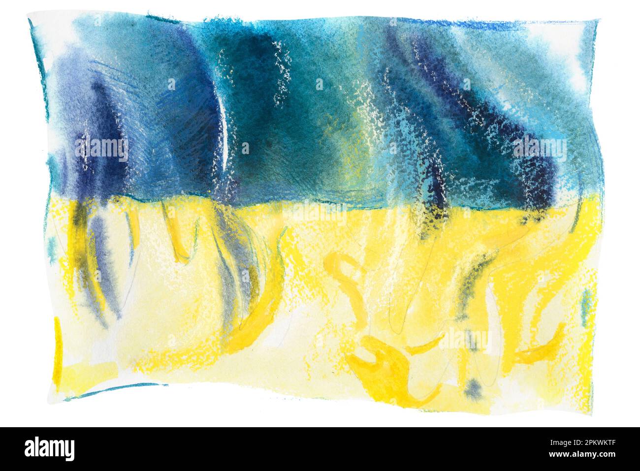 Ukraine, Ukrainian flag. Hand drawn watercolor illustration Stock Photo ...