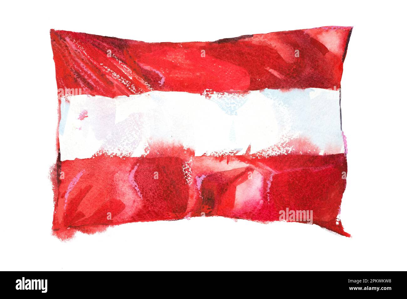 Austria, austrian flag. Hand drawn watercolor illustration Stock Photo ...