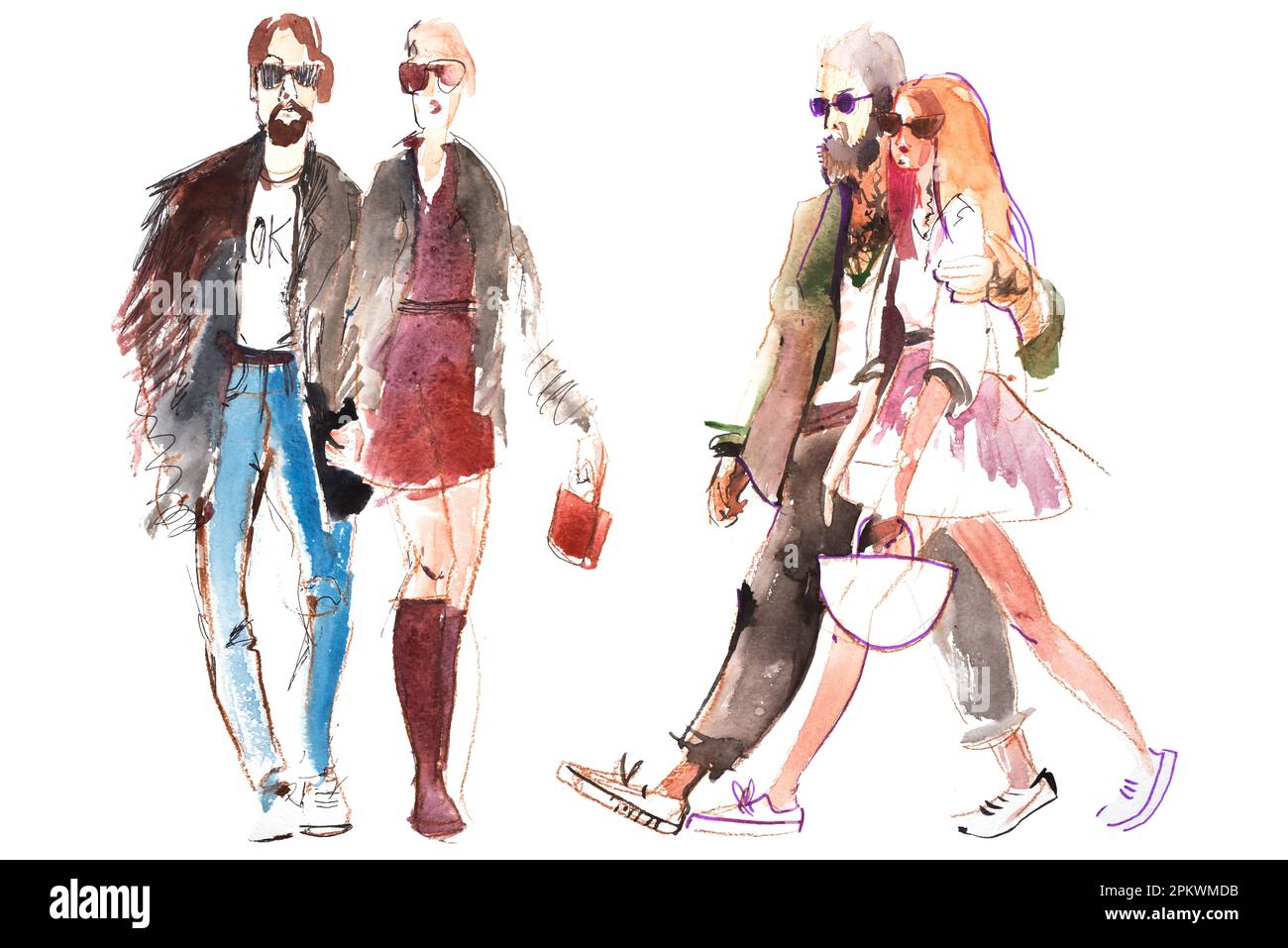 Couples are walking Cut Out Stock Images & Pictures - Alamy