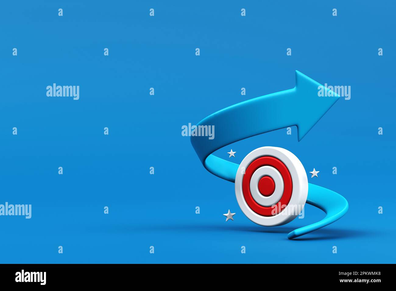 Target board inside upward spiral arrow, Growth spiral arrow with ...