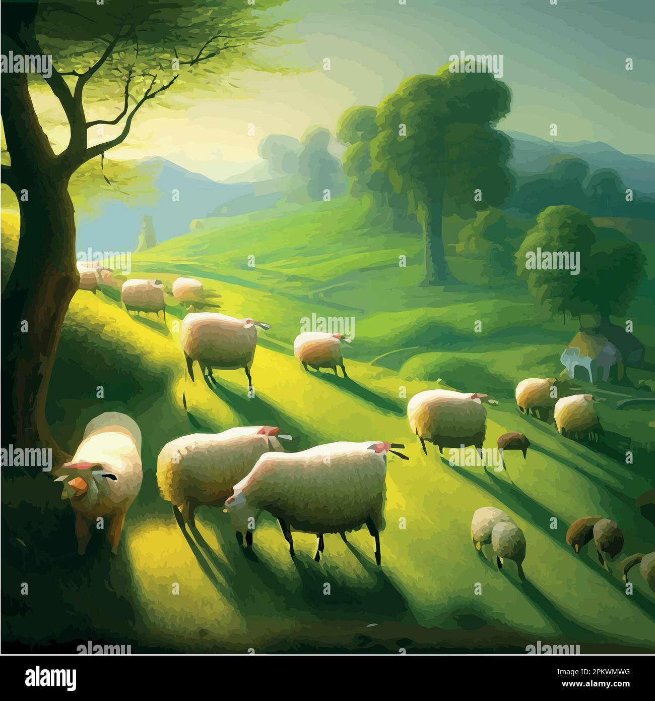 Grazing land for sheep Stock Vector Images - Alamy