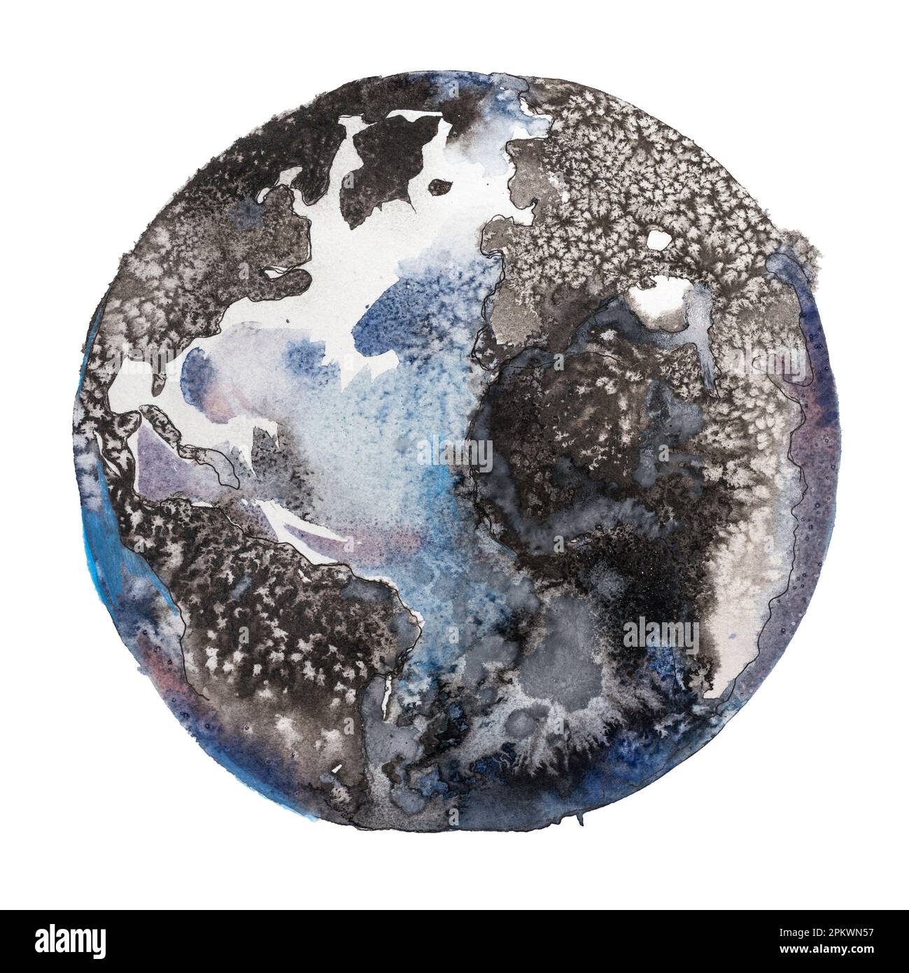 Scorched Earth planet. Globe painted in dirty colors Stock Photo - Alamy