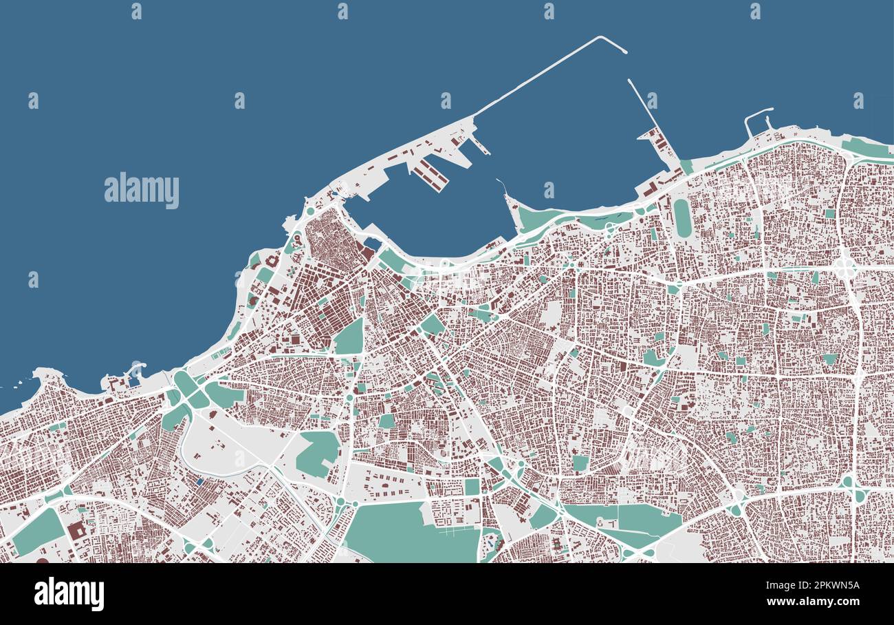 Tripoli vector map. Detailed map of Tripoli city administrative area ...