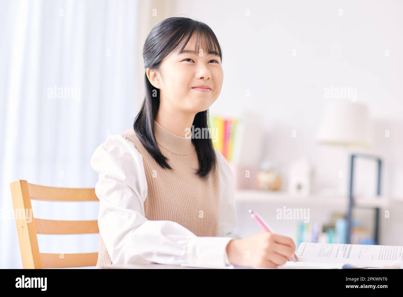 Japanese high school student studying Stock Photo - Alamy