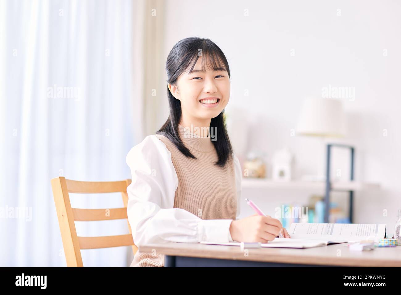 Japanese high school student studying Stock Photo - Alamy