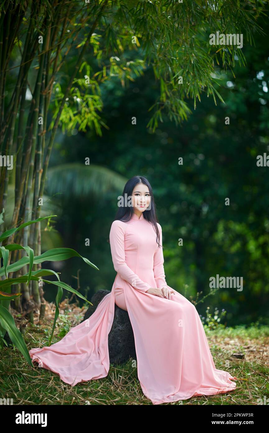 Ho Chi Minh city, Viet Nam: Portrait of a Vietnamese girl wearing a ...