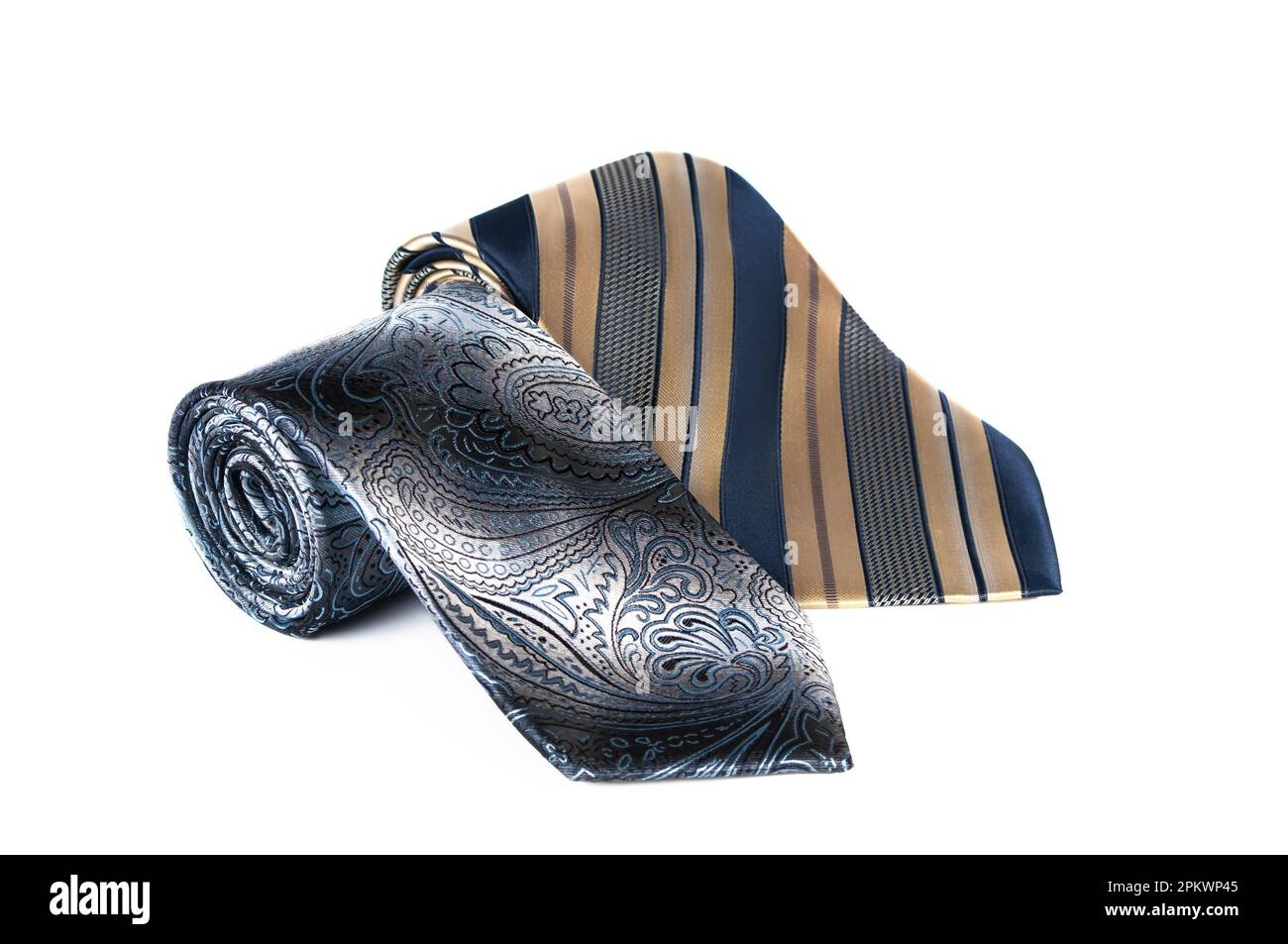 colorful ties isolated on a white background Stock Photo - Alamy