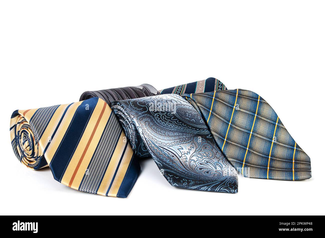 colorful ties isolated on a white background Stock Photo - Alamy