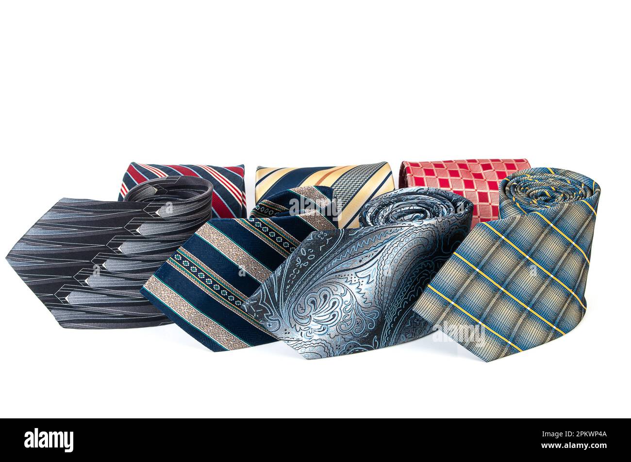 colorful ties isolated on a white background Stock Photo - Alamy