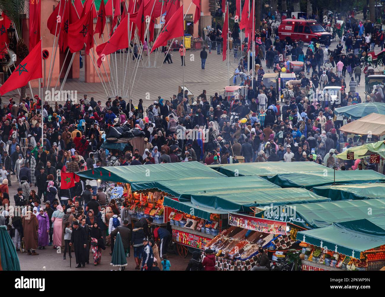 The entrance to Marrakech's famous Place (Square) Gemaa el Fna starts ...