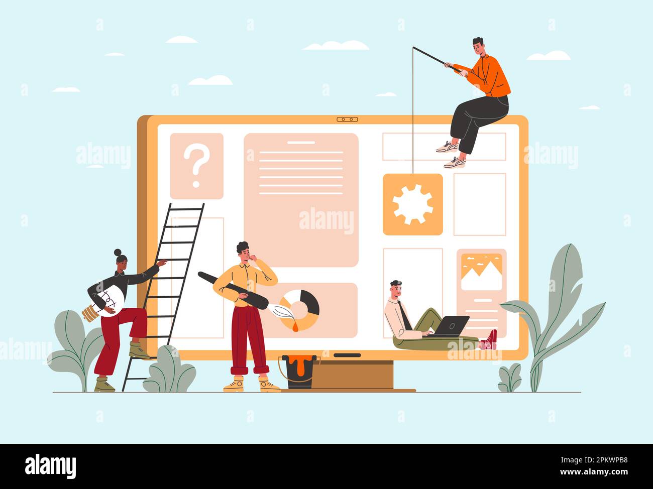 Website build. Development team working on digital joint project ... Website build. Development team working on digital joint project ...