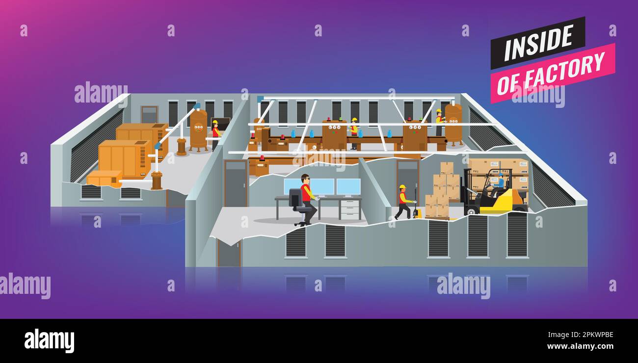 Inside industrial plant Stock Vector Images - Alamy