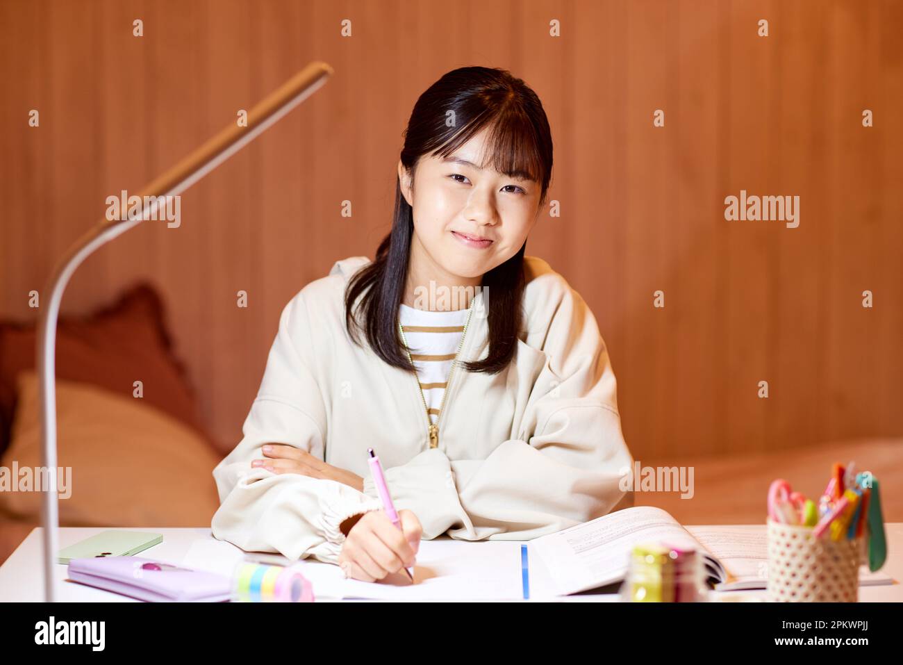Japanese high school student studying Stock Photo - Alamy