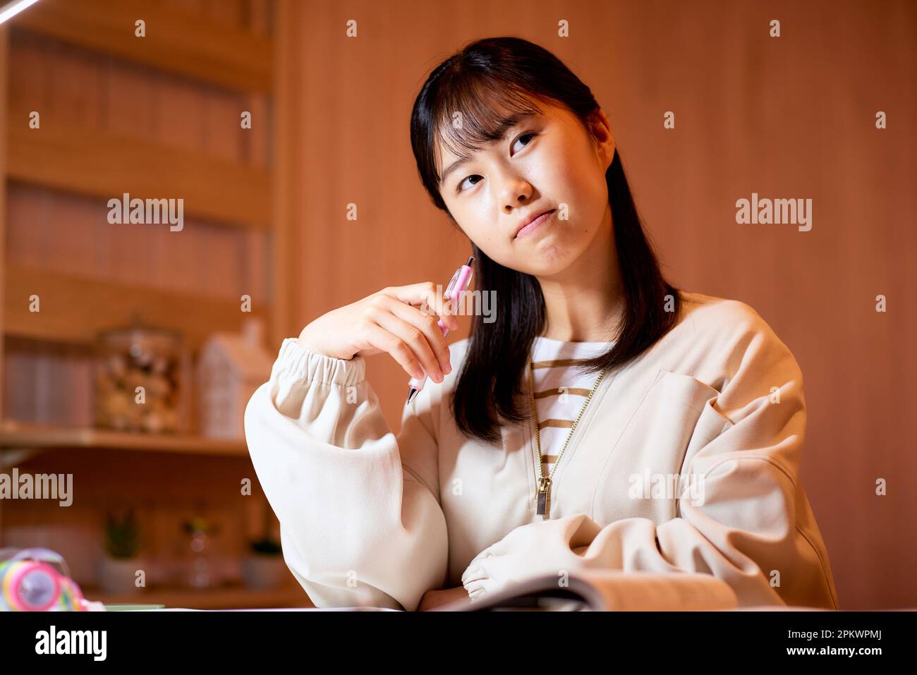 Japanese high school student studying Stock Photo - Alamy
