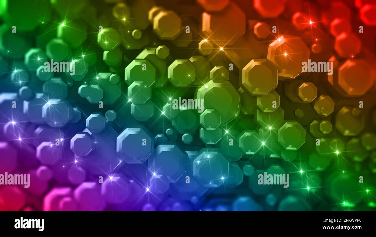 Abstract background formed with red octagonal shapes. 3D illustration ...