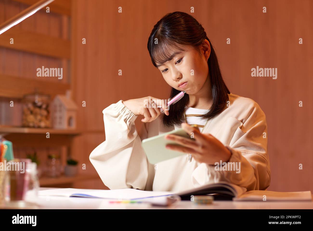 Japanese high school student studying Stock Photo - Alamy