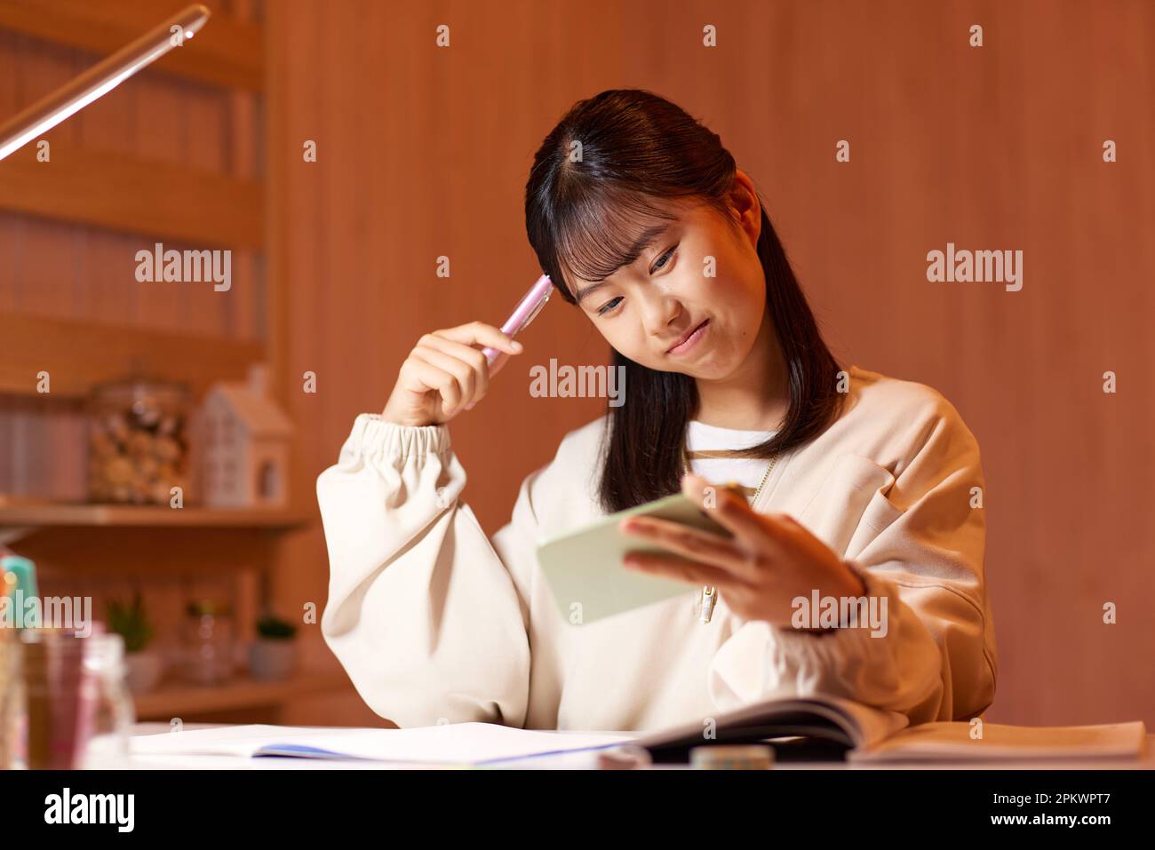 Japanese high school student studying Stock Photo - Alamy