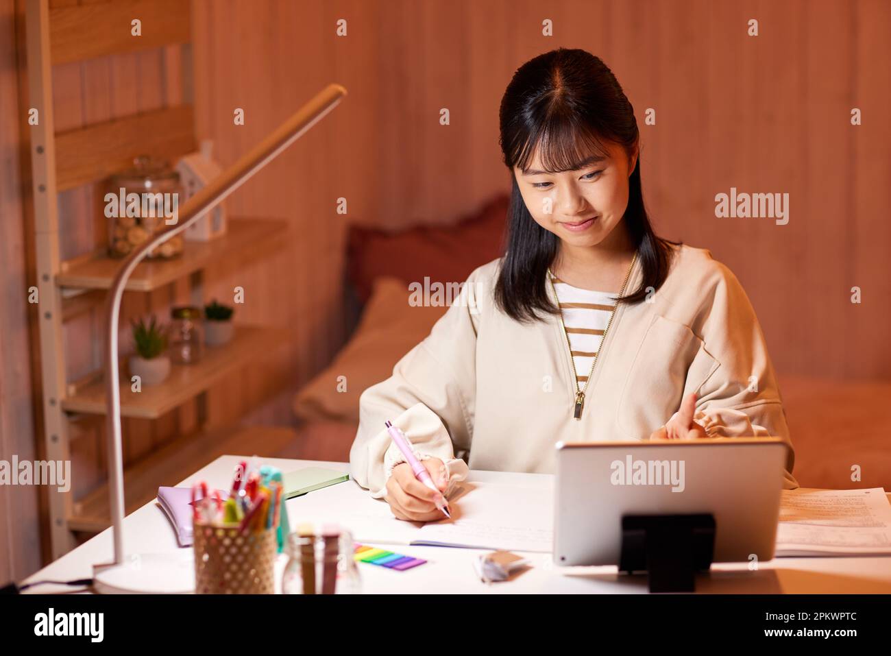 Japanese high school student studying Stock Photo - Alamy
