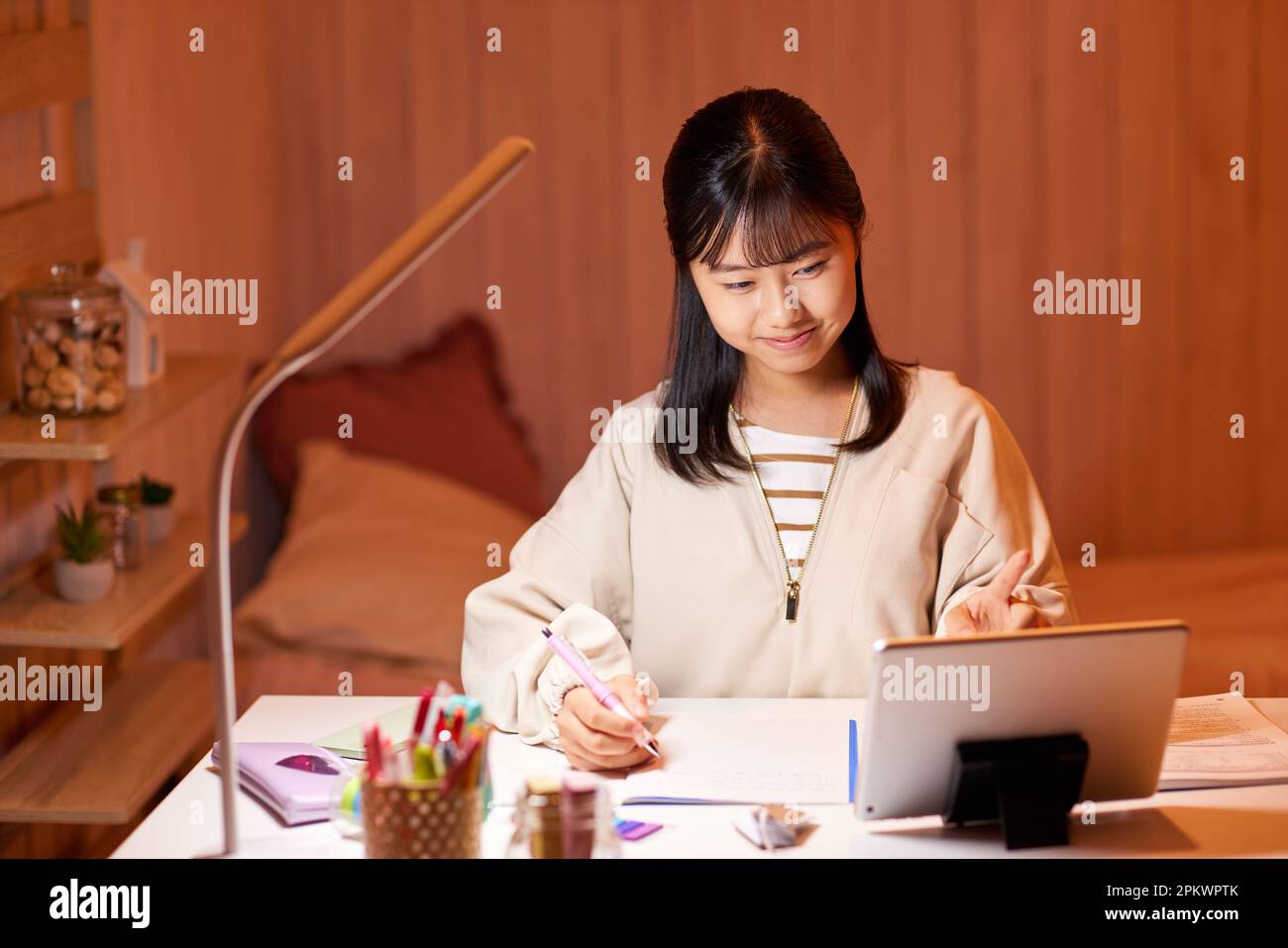 Japanese high school student studying Stock Photo - Alamy