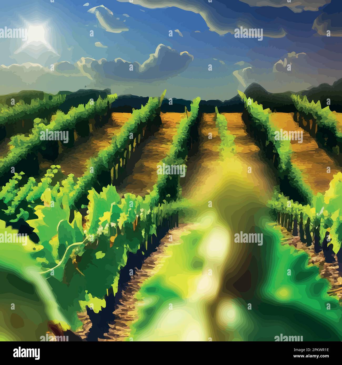 Bordeaux vineyard chateau Stock Vector Images - Alamy