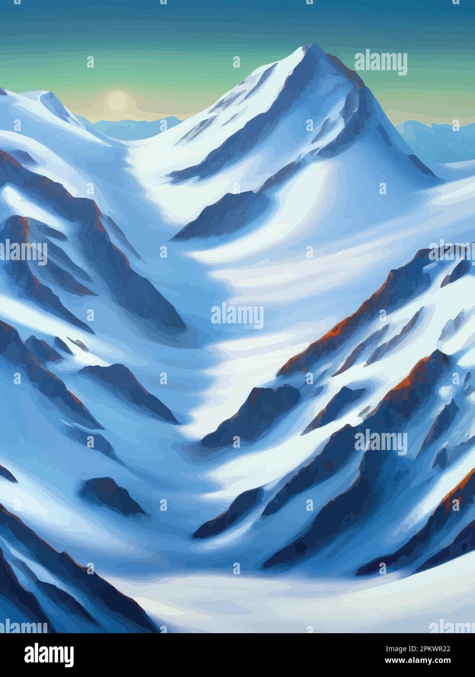 Pyramid snow capped mountains Stock Vector Images - Alamy