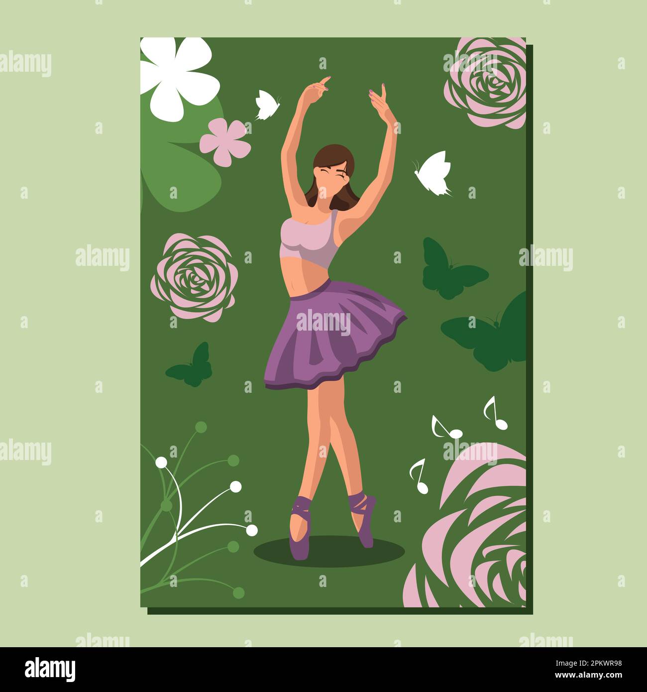 Attractive ballerina dancing in ballet Stock Vector Images - Alamy