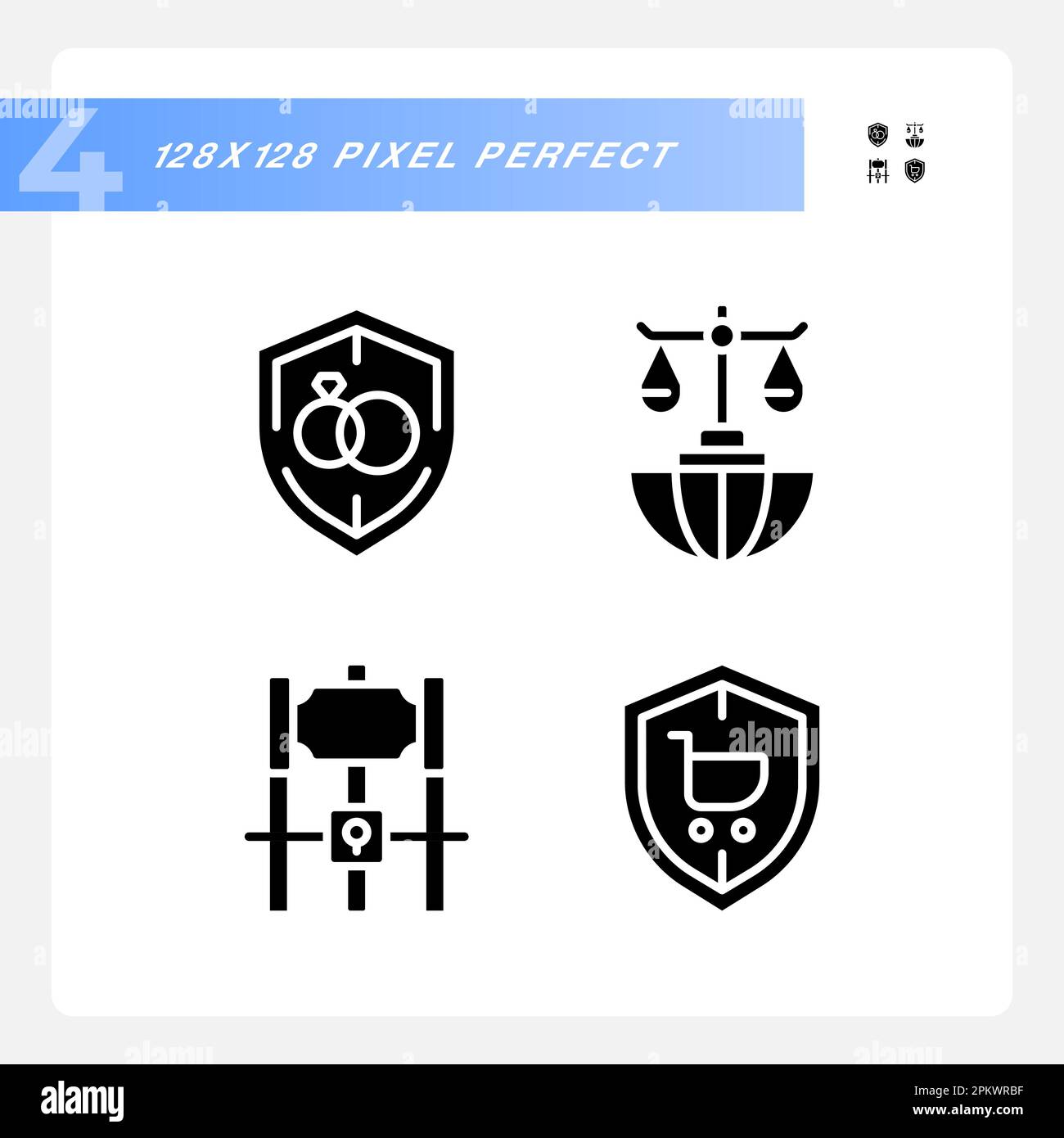 Laws protecting rights pixel perfect black glyph icons set on white space Stock Vector Image ...