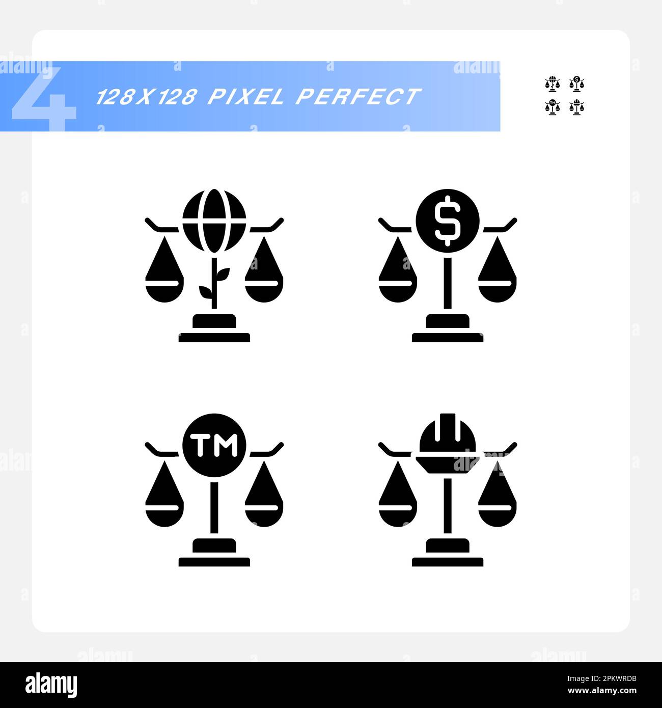 Law regulation in business pixel perfect black glyph icons set on white ...