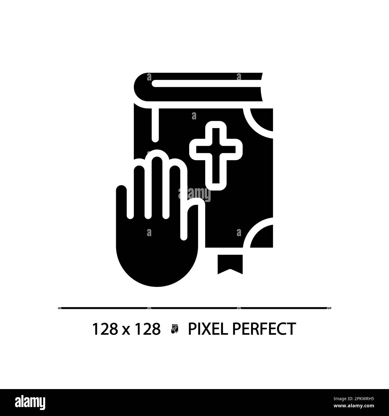 Oath On Bible In Law Court Pixel Perfect Rgb Color Icon Stock Vector Image And Art Alamy