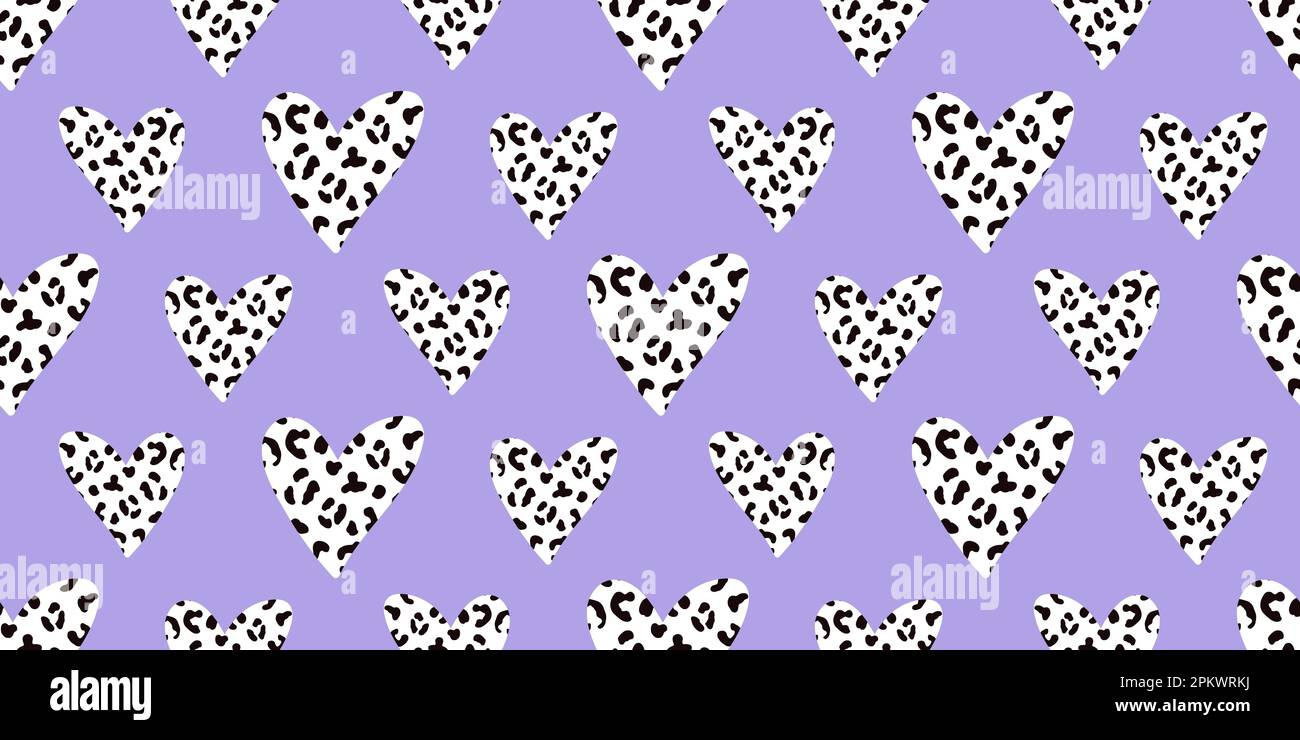 Cheetah Leopard Animal Skin Heart Seamless Pattern Stock Vector Image ...