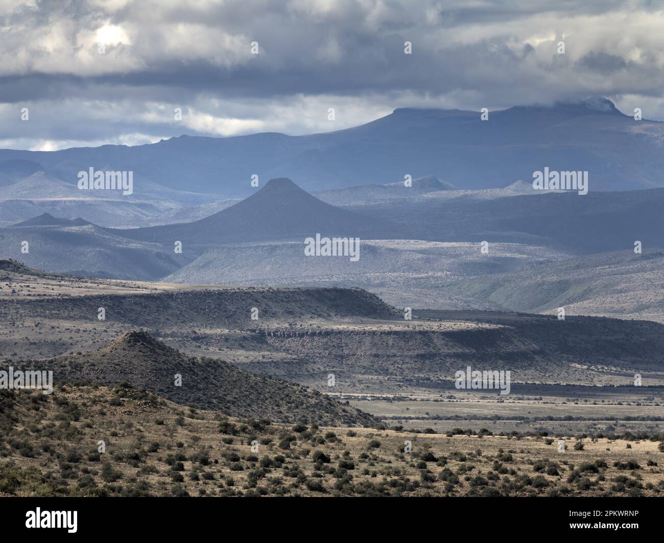 Looking North-East from the Oudeberg Pass on the R63 over a typical ...
