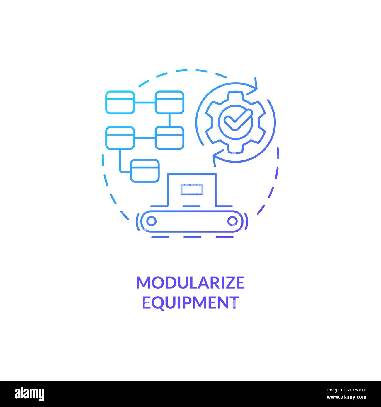 Modularize equipment blue gradient concept icon Stock Vector Image ...