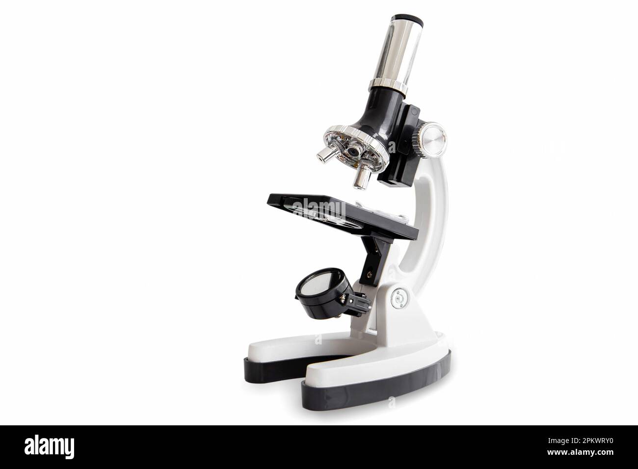 Microscope for laboratory research isolated on white background Stock ...