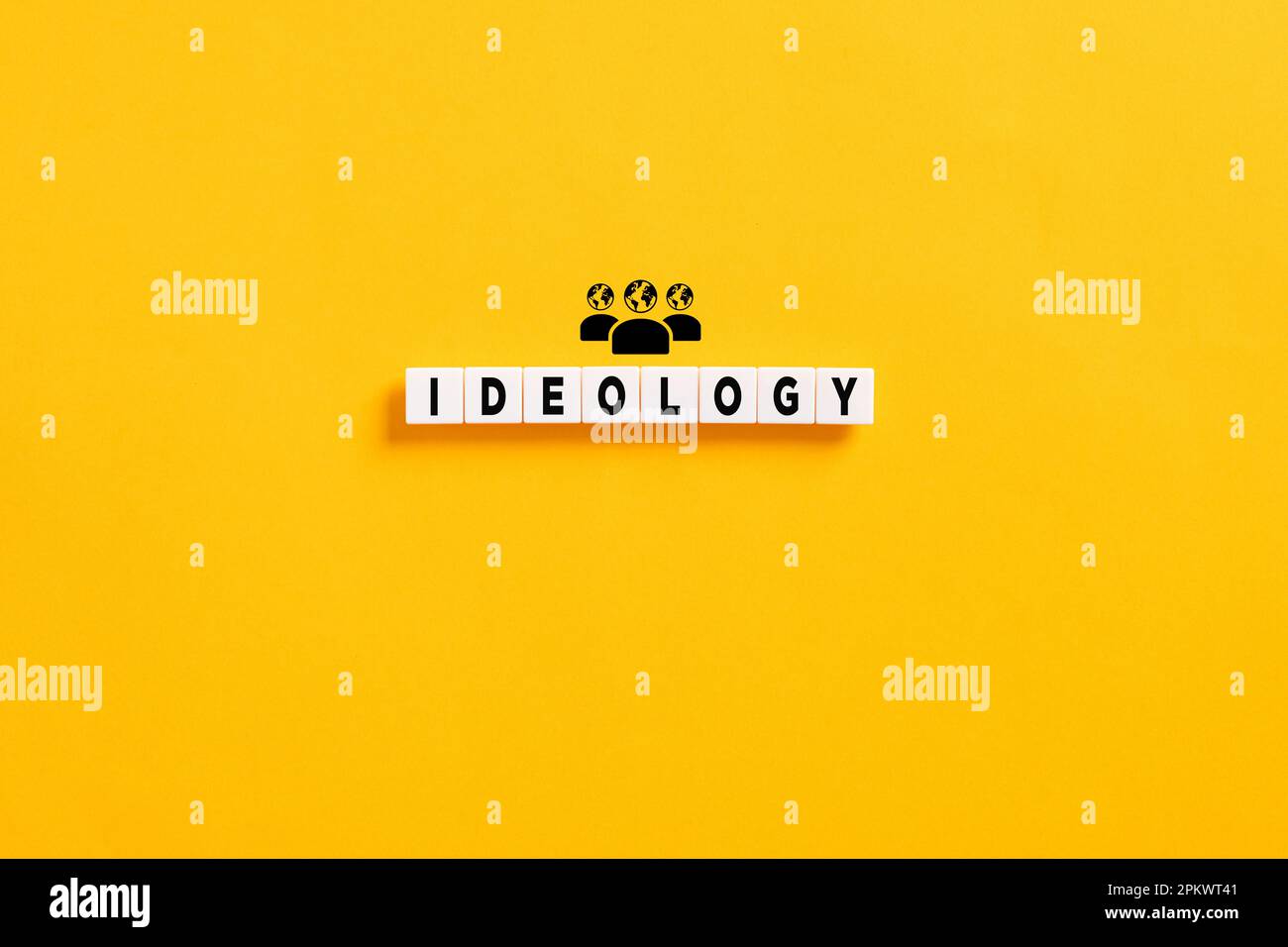 Political or corporate ideology and togetherness concept. White letter ...