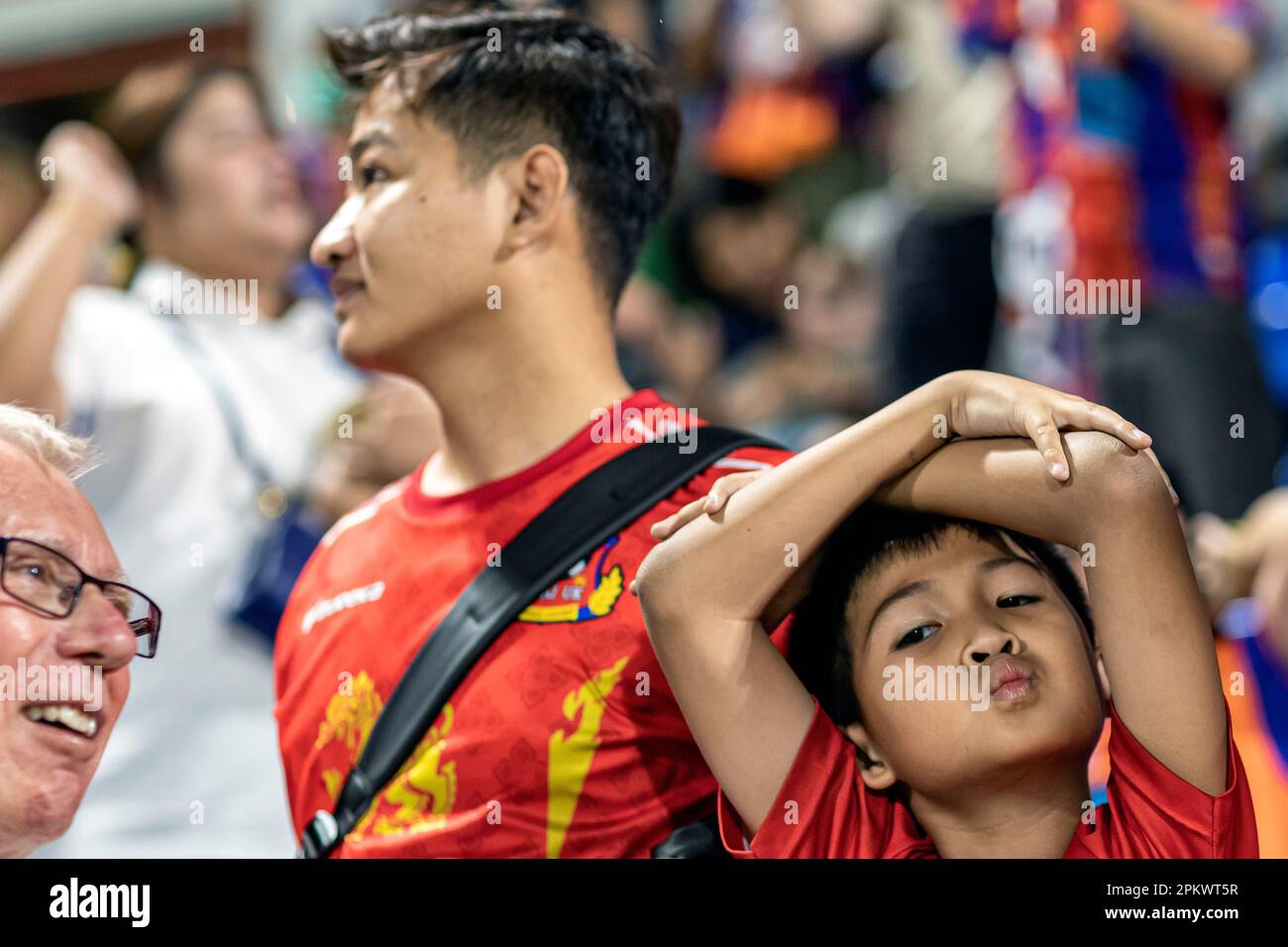 Port F.C. supporters and spectators at Thai football league match at ...