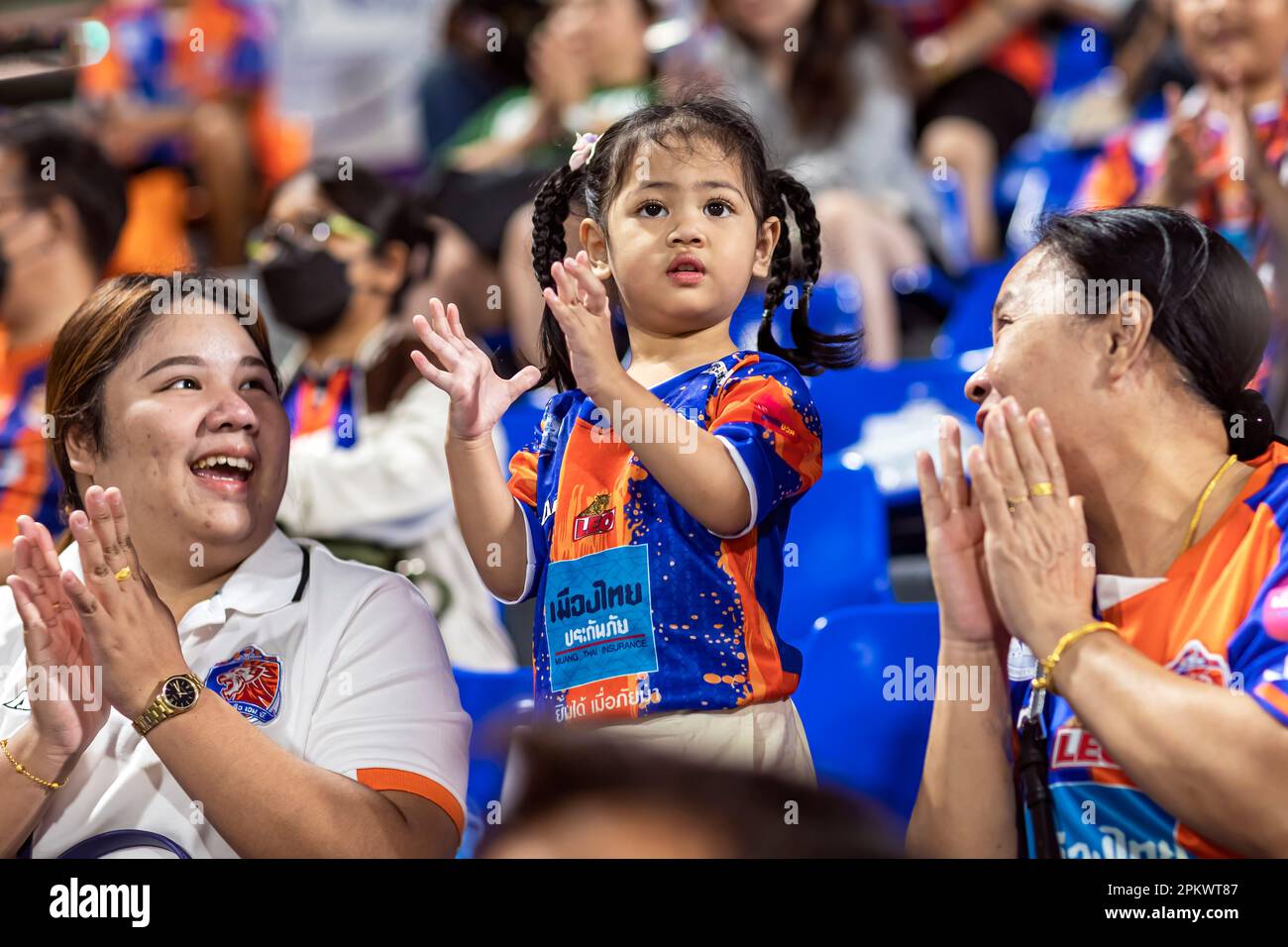 Port F.C. supporters and spectators at Thai football league match at ...