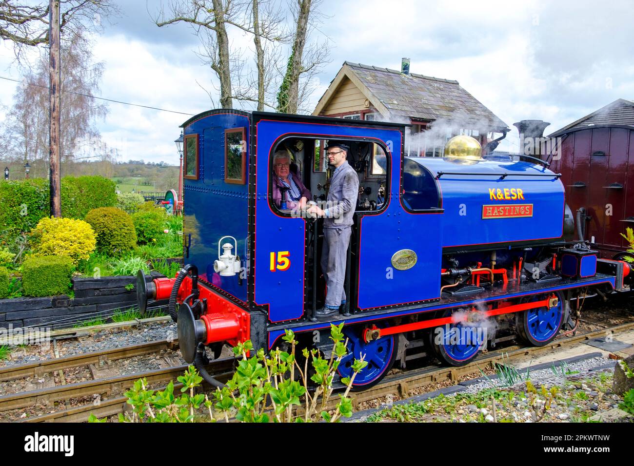 Vintage steam engine at Tenterden K&ES Railway Station Stock Photo - Alamy