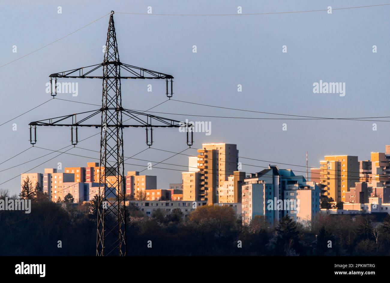 Stuttgart, Germany. 10th Apr, 2023. A power pole stands in front of ...