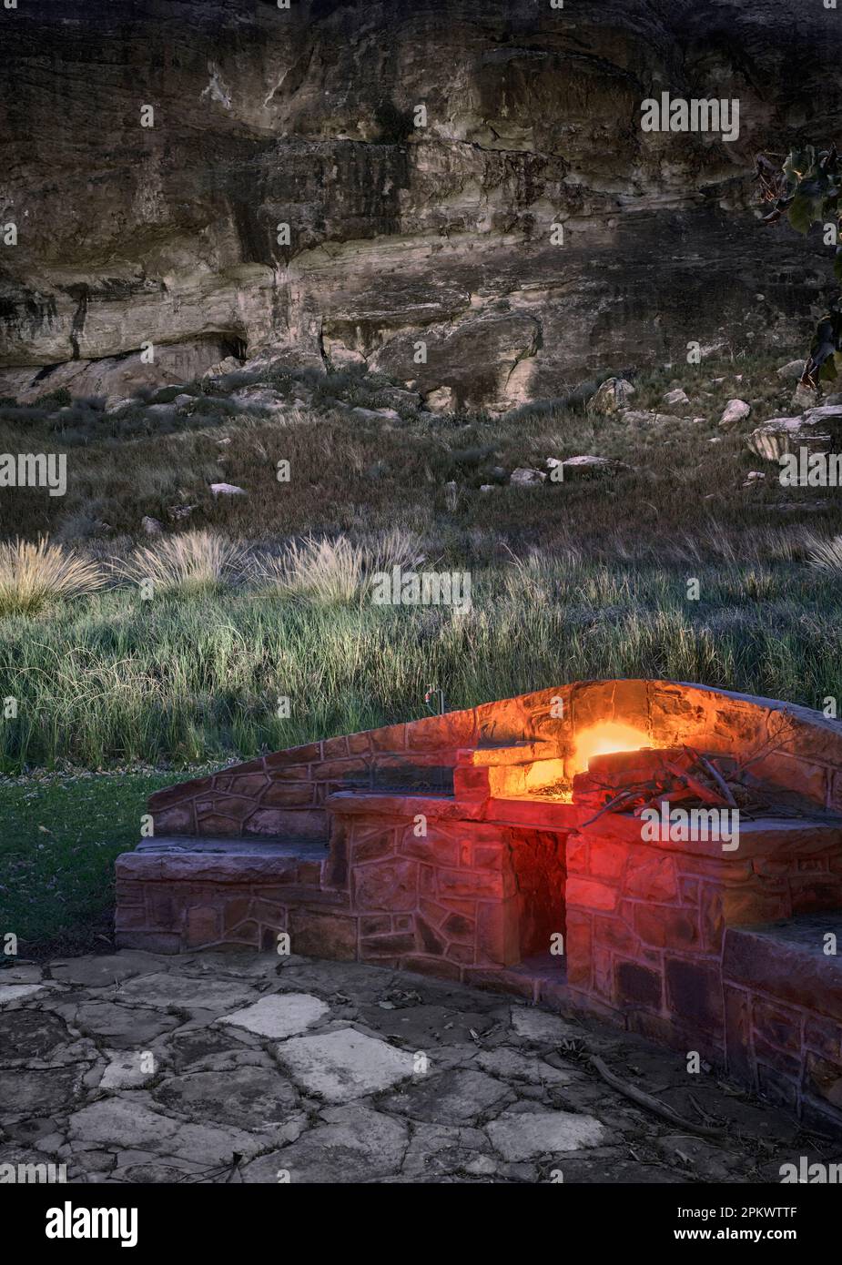 The barbecue or 'braai' area of the guest cottage on Ballock farm lies ...