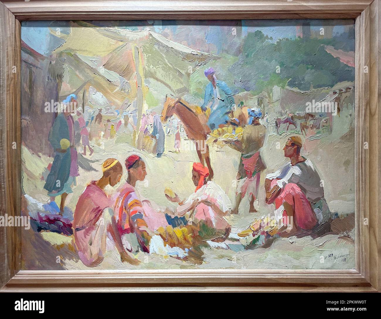 A painting by OK Tatevosyan, titled, Under Sunshades, 1917. At the ...