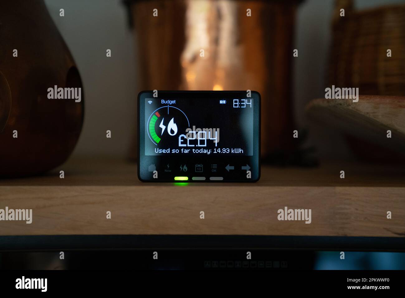 Gas and electricity energy use smart meter in kitchen of a home in ...