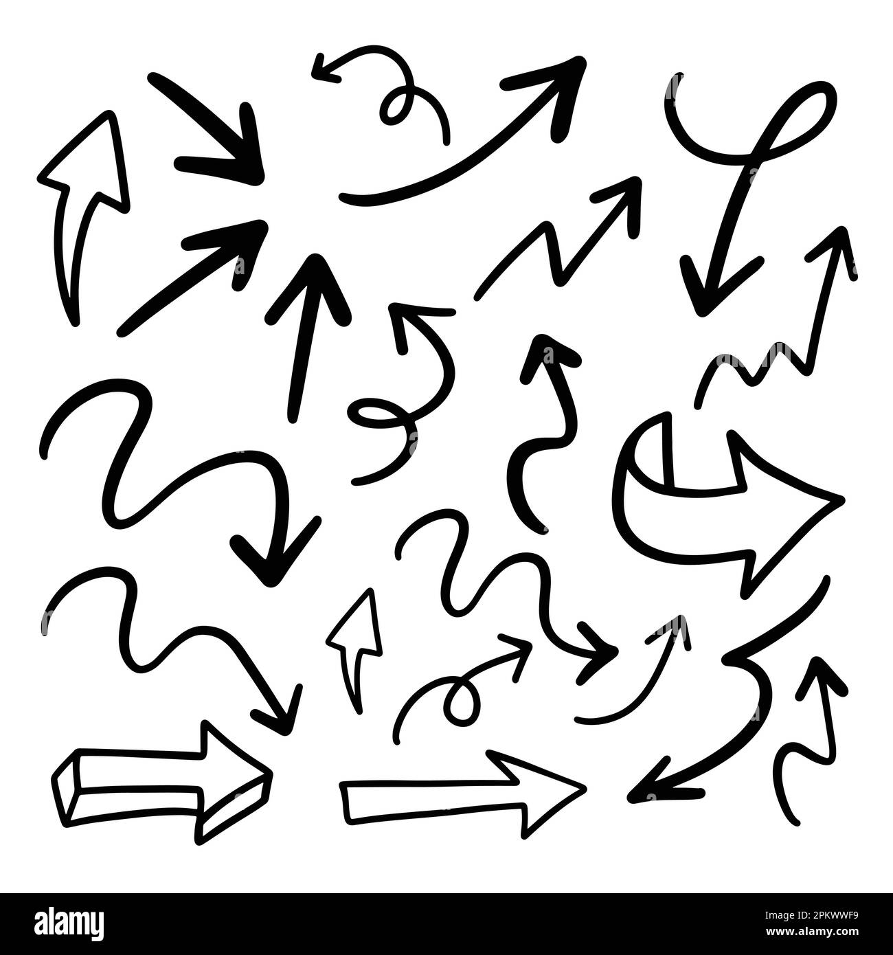 Vector Curved, Straight Arrows Signs Collection Stock Vector Image ...