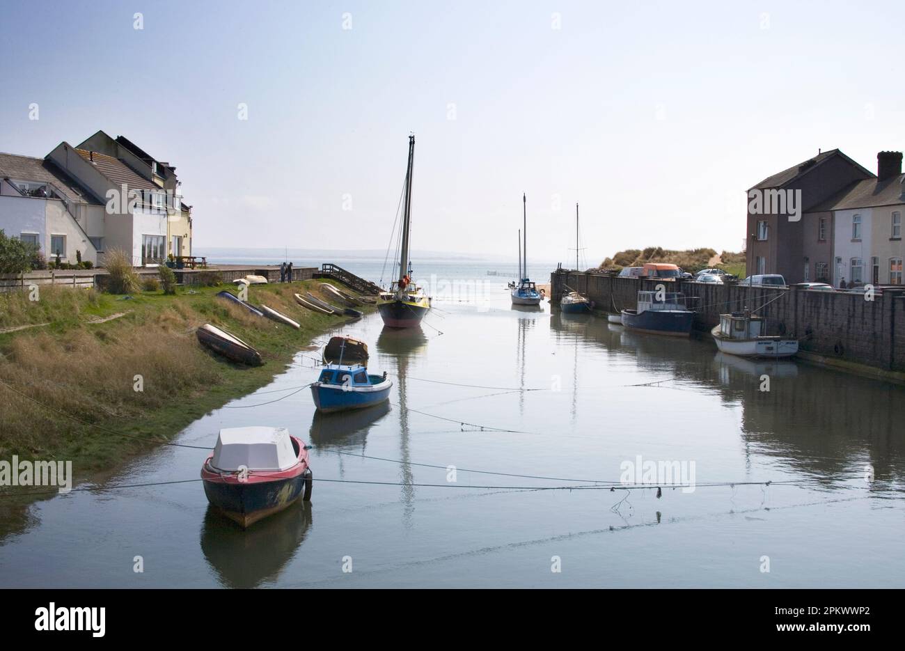the small village and harbour of haverigg on the cumbria coast england ...