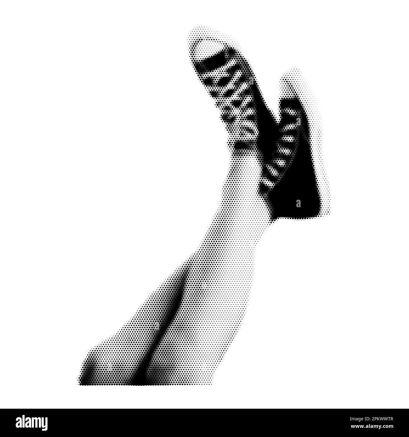 Halftone human leg. Collage design element in trendy magazine style ...