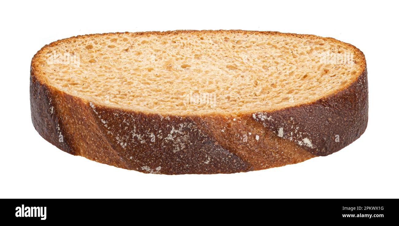 Rye bread slice isolated on white background, full depth of field Stock ...
