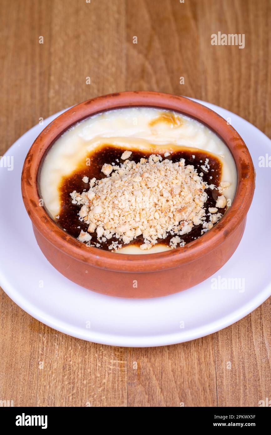 Hazelnut Rice Pudding Dessert. Rice pudding dessert made with milk and ...