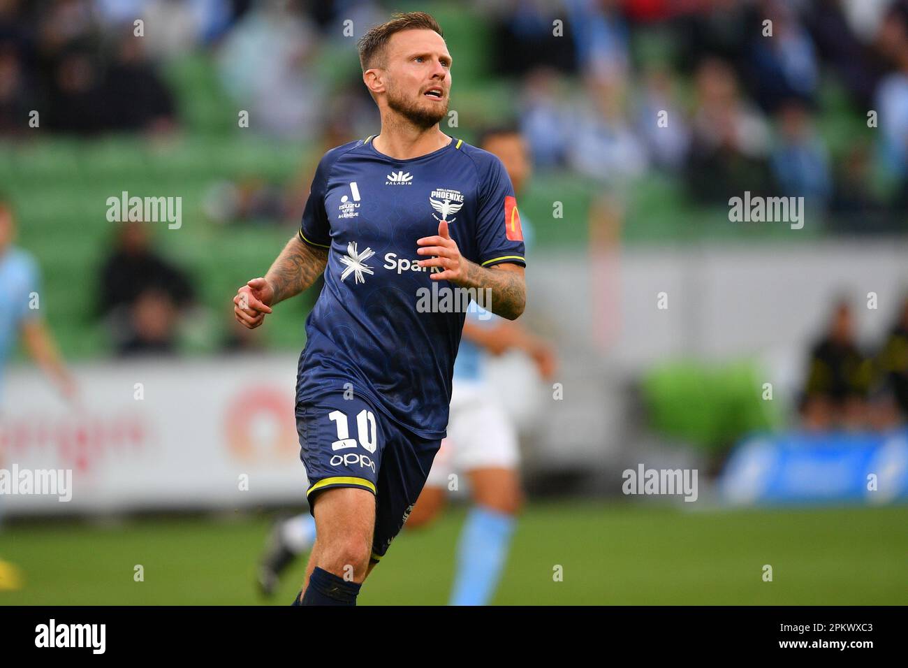 Melbourne, Australia. 10 Apr 2023. Pictured: Wellington Phoenix forward ...